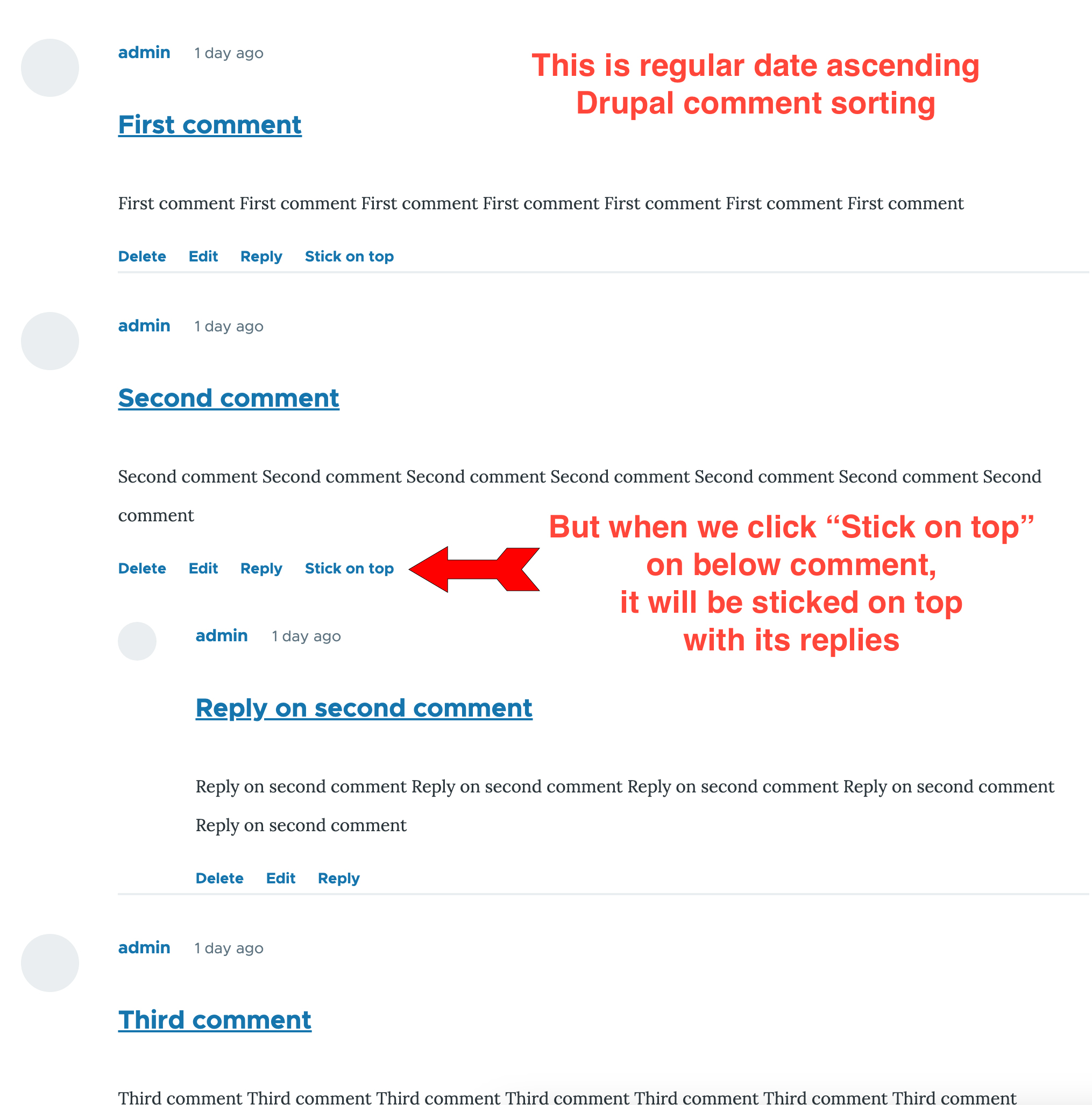 Comment on top | Drupal.org